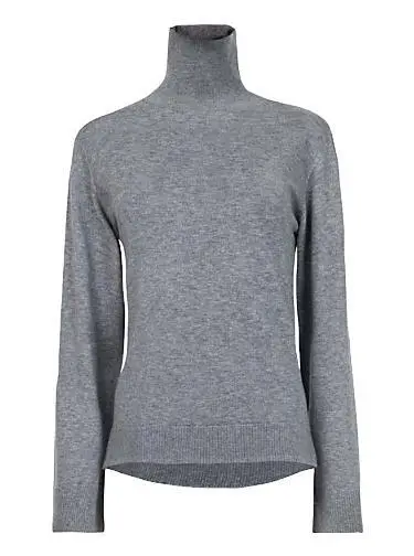 LEEM High-neck Relaxed-fit Knitted Jumper - Grey