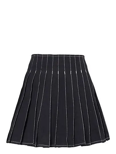 AMY LYNN Cotton Pleated Mini Skirt - Black