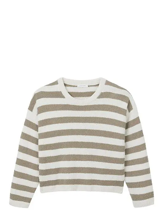 THE WHITE COMPANY Striped Relaxed-fit Cotton-blend Jumper - Scandiwhte