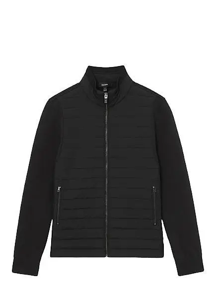 REISS Asher Funnel-neck Jacket - Black