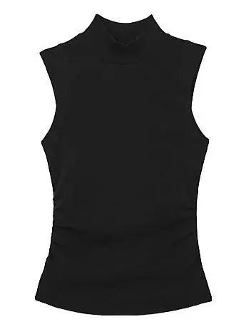 REISS High-neck Stretch-cotton Vest - Black