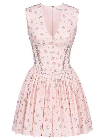 House Of Cb Carmel Floral-print Mini Dress - Cloud Dancer