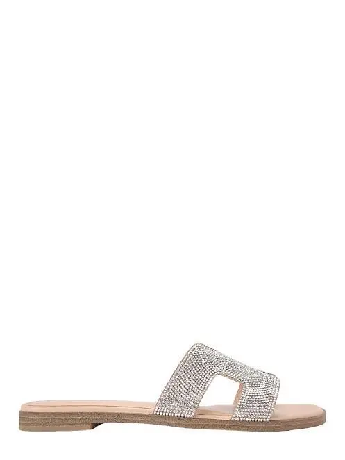 Kurt Geiger Raven Bling Flat Sandals - Silver