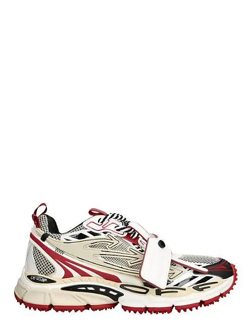 Off-White Be Right Back Mesh And Faux-leather Trainers - Red Comb