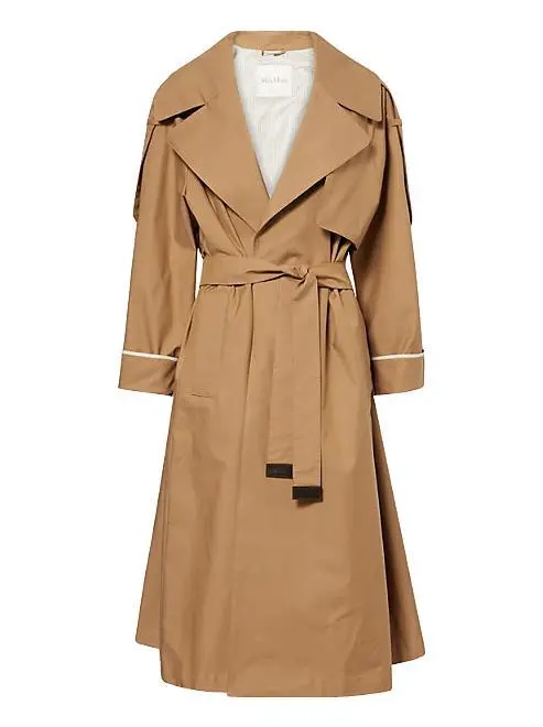 Max Mara Oversized Twill Woven Trench Coat - Brown