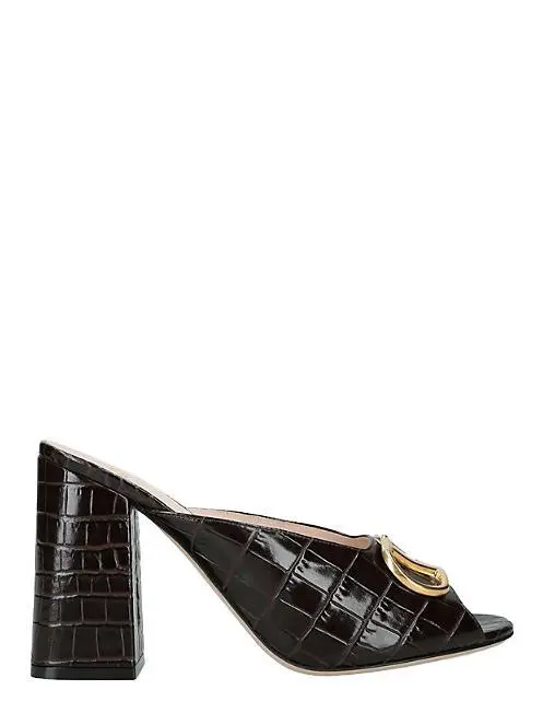 Valentino Garavani Vlogo 95 Leather Heeled Mules - Mid Brown