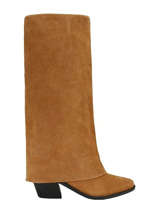 Kurt Geiger Telling Heeled Suede Knee-high Boots - Tan