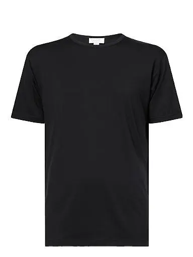 Sunspel Regular-fit Crewneck Stretch-jersey T-shirt - Black