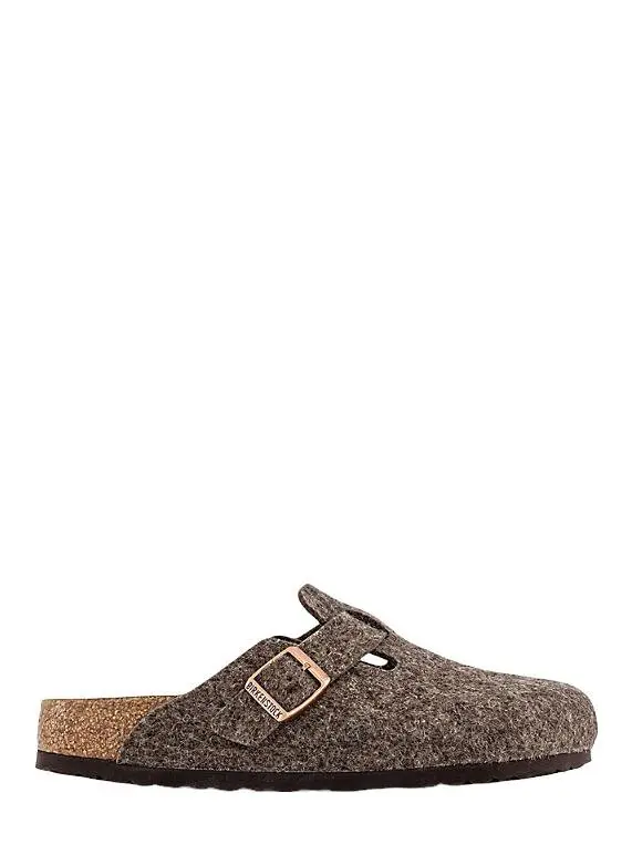 BIRKENSTOCK Boston Buckle-fastened Wool Clogs - Cocoa