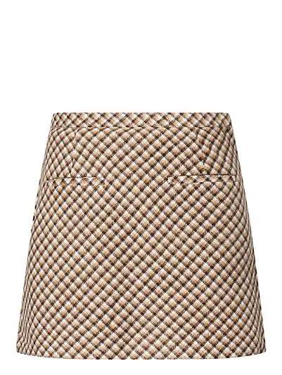 HOUSE OF SUNNY Retro Blanket Woven Mini Skirt - Blonde Multi