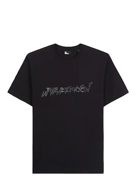 The Kooples Logo Text-print Cotton-jersey T-shirt - Black