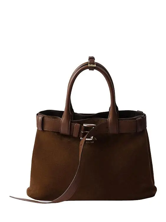 Prada Suede Tote Bag - Brown