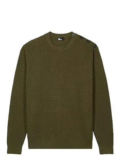 The Kooples Waffle Texture Cotton Jumper - Foret