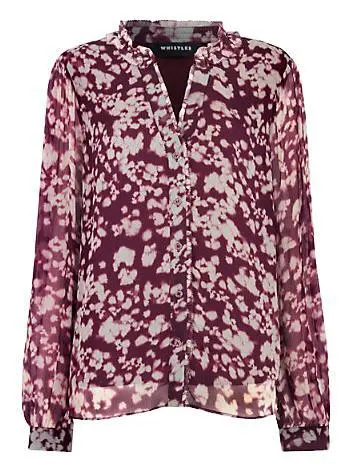 Whistles Floral-print V-neck Woven Blouse - Multi-coloured