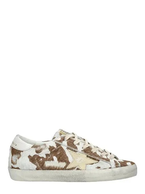GOLDEN GOOSE Super-star Calf-hair Low-top Trainers - Brown/oth