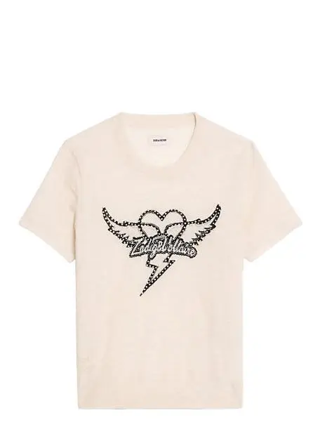Zadig&Voltaire Idal Rhinestone-logo Cashmere Jumper - Eggshell
