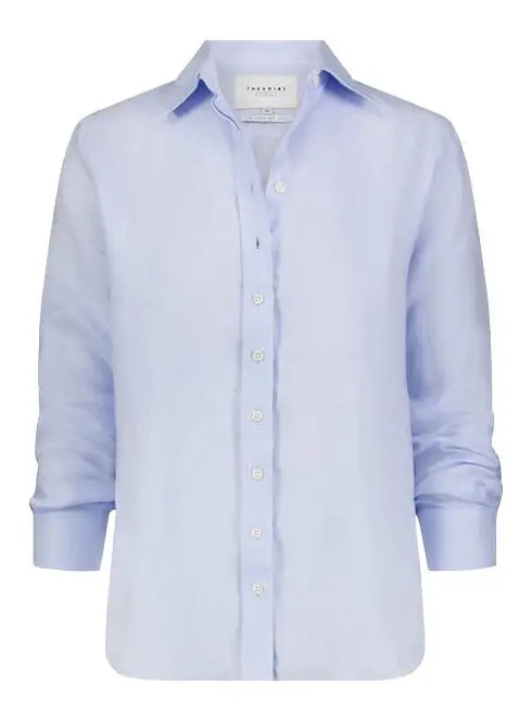 The Shirt By Rochelle Behrens The Washed Linen Shirt - Light Blue