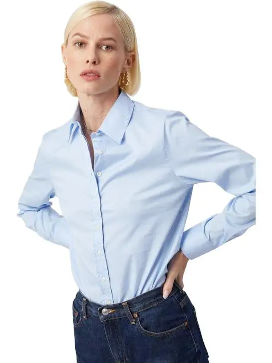The Shirt By Rochelle Behrens The Icon Fitted Shirt - Blue Dawn