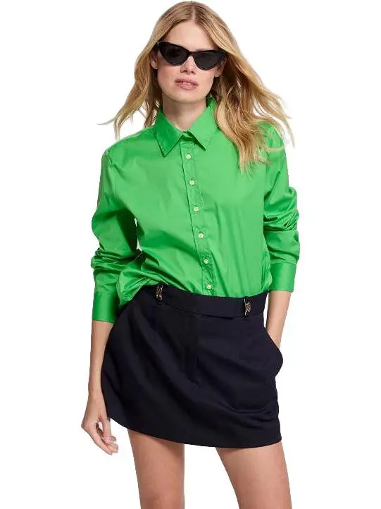 The Shirt By Rochelle Behrens Boyfriend Shirt - Kelly Green