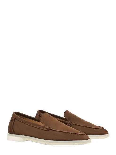 SCAROSSO Ludovica Woven Loafers - Chocolate - Suede
