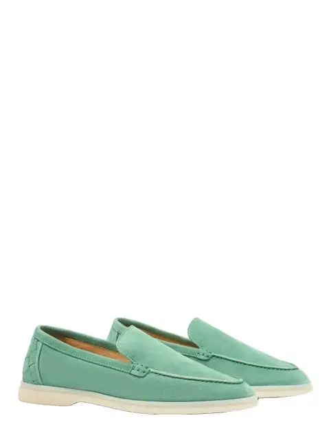 SCAROSSO Ludovica Woven Loafers - Jade Green - Suede