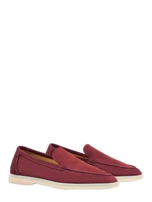 SCAROSSO Ludovica Woven Loafers - Ruby - Suede
