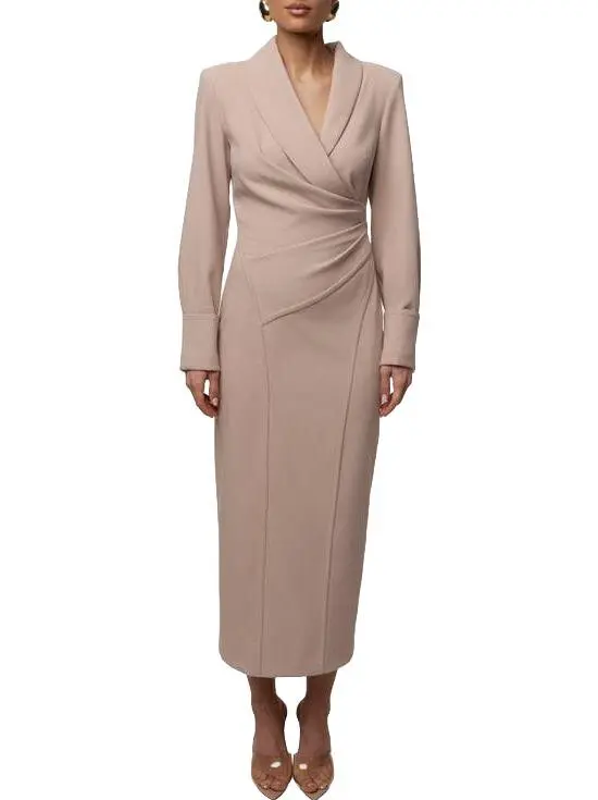 JLUXLABEL Manifest Blazer Midi Dress - Beige