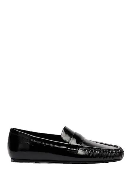 MARC NOLAN Jane Leather Square-toe Loafers - Black Patent
