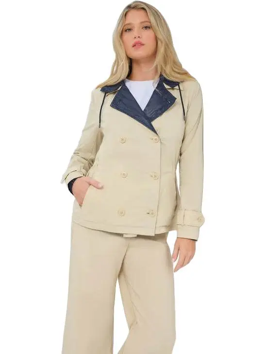 Anatomie Lexie Performance Reversible Trench Jacket - Wheat/navy