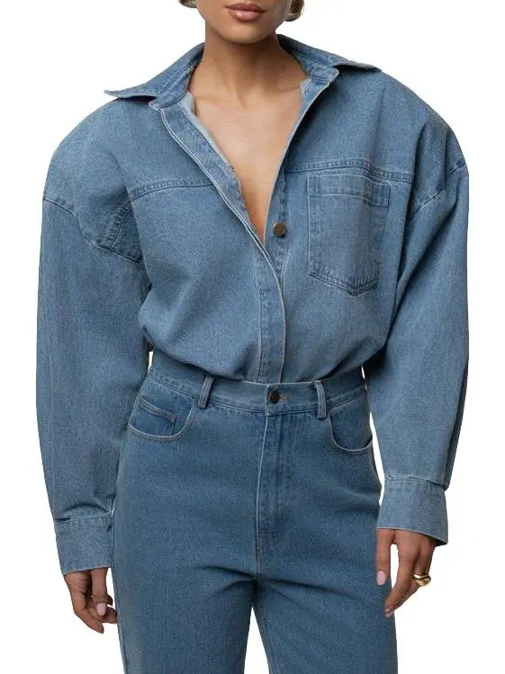 JLUXLABEL Denim Unstoppable Bodysuit - Blue