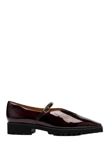 MARC NOLAN Roxie Leather Lug Mary Janes - Wine
