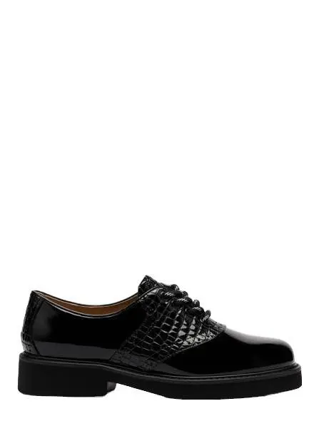MARC NOLAN Demi Calf Leather Lug Oxfords - Black