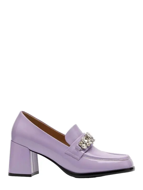 MARC NOLAN Margot Leather Penny Loafers - Lavender