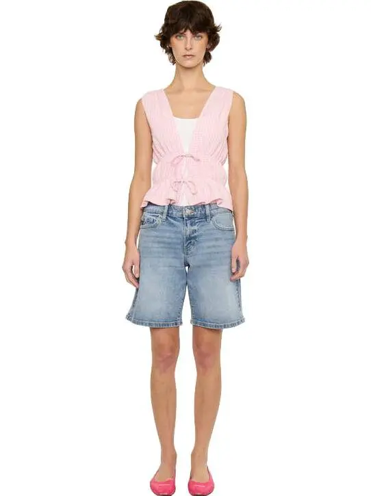 KANCAN Mid-rise Bermuda Denim Shorts - Medium Wash