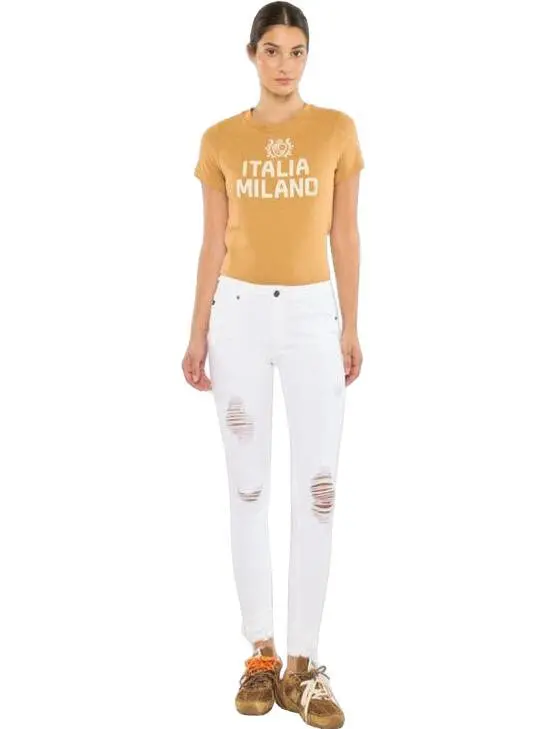 KANCAN Lana Mid-rise Ankle Skinny Jeans - White