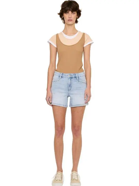 KANCAN Lynne Essentials Mid-rise Denim Shorts - Light Wash