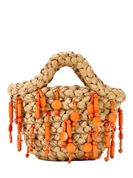 SIMONMILLER Beaded Shelly Bag - Natural/orange