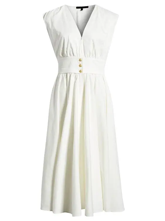 Kobi Halperin Cotton Blend Midi Dress - White