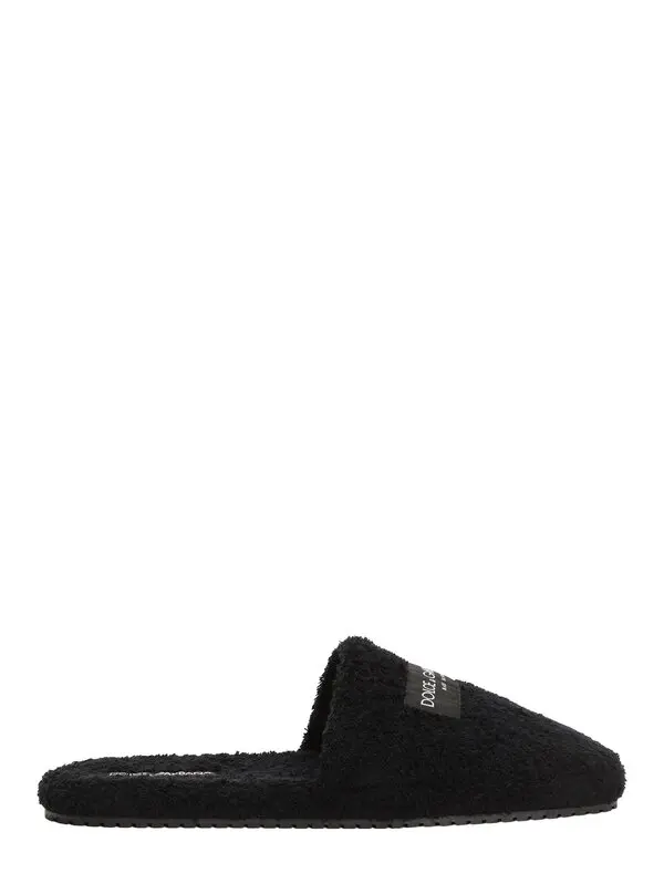 Dolce & Gabbana Dg Hotel Terry Slippers - Black