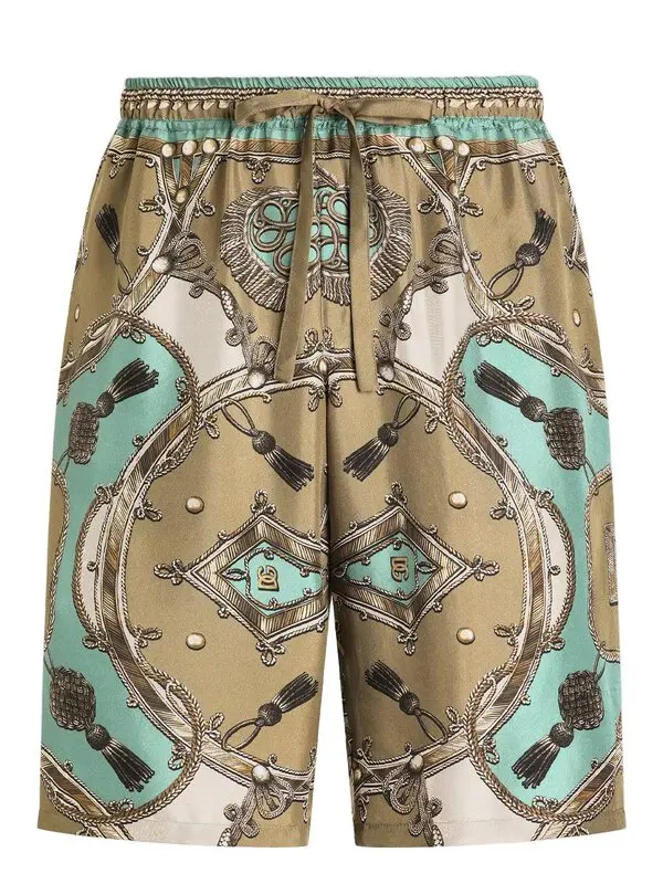 Dolce & Gabbana Cargo-print Washed Silk Twill Bermuda Shorts - Multicolor