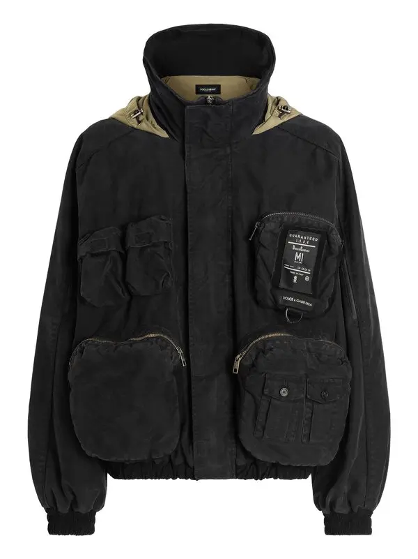 Dolce & Gabbana Waxed Natté Bomber Jacket - Black
