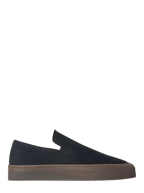 THE ROW Mh Slip On Shoe - Black / Smoked Brown