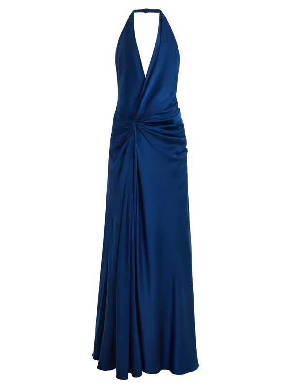DEME The Atticus Silk-satin Maxi Dress - Blue