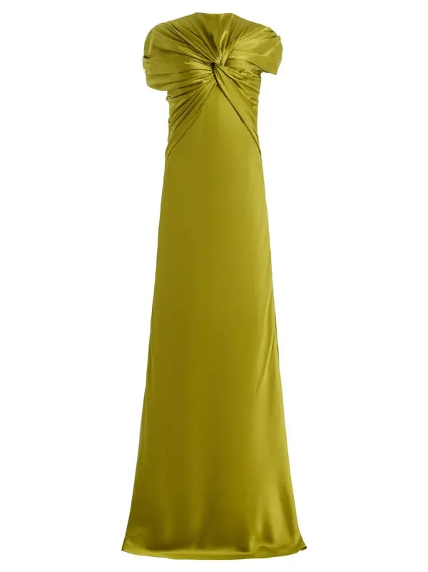 DEME Exclusive The Clover Twisted Silk-satin Maxi Dress - Green