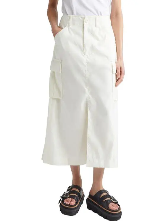 Sacai Insulated Nylon Twill And Satin Cargo Skirt - Off White