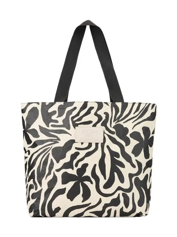 ALOHA COLLECTION Day Tripper Water Resistant Tote - Black/sandstone