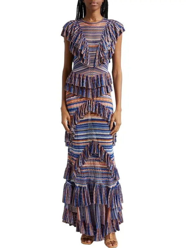 Ulla Johnson Raina Ruffle Lace Maxi Dress - Sunset
