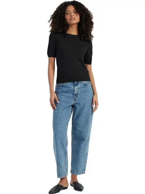 Chinti & Parker Pure Merino Wool Short Sleeve Tee - Black