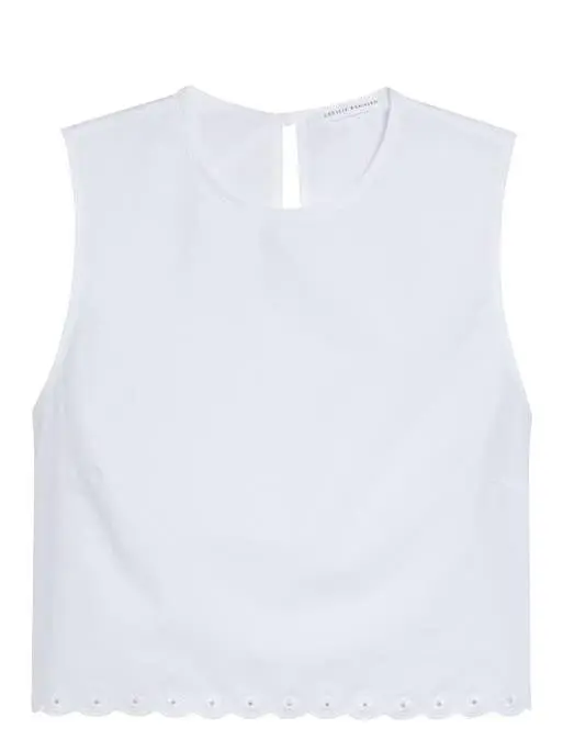 Cecilie Bahnsen Deeba Broderie Anglaise Cotton Poplin Crop Top - White