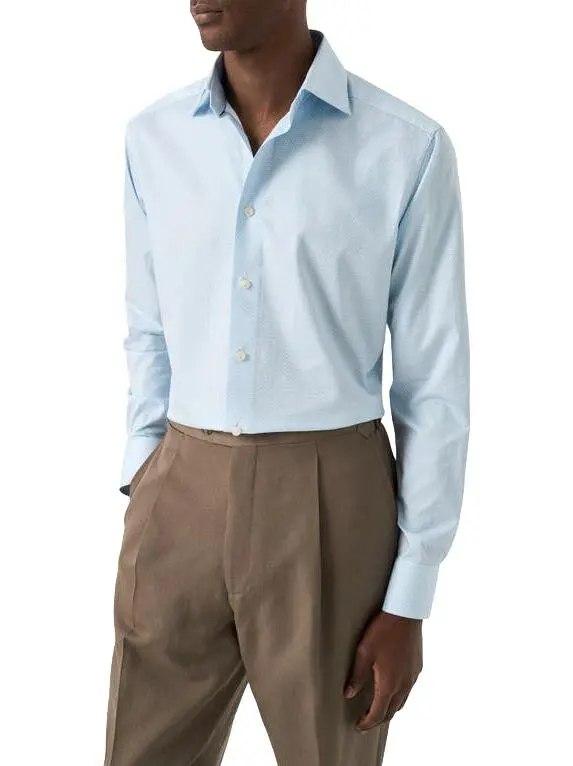 Eton Contemporary Fit Signature Twill Button-up Shirt - Light Blue